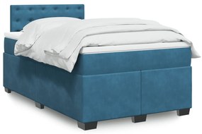 Box spring postel s matrací modrá 120 x 200 cm samet 3288598