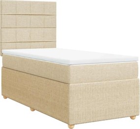 Box spring postel s matrací krémová 90x200 cm textil 3291944