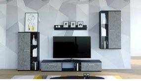 Stylová obývací stěna SALSA Beton / Černý