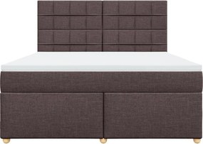 Box spring postel s matrací tmavě hnědá 180x200 cm textil 3293662