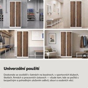Šatní skříň typu L bílá, ořech, 800x1850x450 mm: JULIA Eco Design