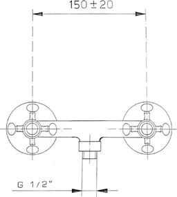 Reitano Rubinetteria, ANTEA nástěnná sprchová baterie, broušený nikl, 3868