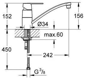 Grohe Get Dřezová páková baterie stojánková chrom  32891000