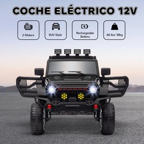 Dětské elektrické auto AIYAPLAY pro děti od 3 let - Off-Road bateriové 12V elektrické auto s dálkovým ovládáním, tlumicími koly, Bluetooth, LED světl…