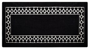 Conceptum Hypnose Kusový koberec Bague - Black, Černá, Bílá Rozměr koberce: 80 x 300 cm