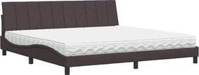 Postel s matrací Hanko tmavě hnědá 200 x 200 cm textil 3310555