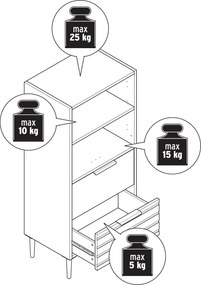 Tchibo - Regál »Baaken« se 2 zásuvkami - barva: černá