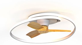 Mantra 8235 Ocean, ventilátor se svítidlem LED 60W 2700-5000K a dálkovým ovladačem, bílá/dřevěná, průměr 78cm