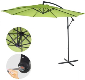 Slunečník Acerra Ø 3m polyester/ocel - zeleno-citronový bez stojanu