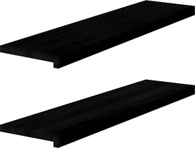 Nášlapy na schody 2 ks hnědo-černé 100x25x2 cm masivní dub 3283799