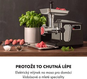 Klarstein Výkonný elektrický mlýnek na maso 700 W měděný motor, nerezový ocel, na klobásy a kebbe