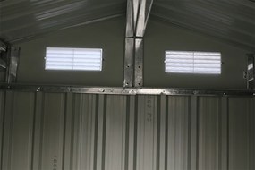 Plechový zahradní domek na nářadí, zelená / bílá, 2x1,3x1,8 m, HAMAL TYP 1