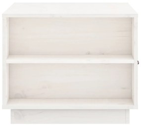 Konferenční stolek bílý 100 x 50 x 41 cm masivní borové dřevo - Default Title