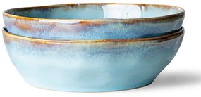 2ks modrý hluboký talíř na těstoviny 70s Lagune - Ø 20*5cm/800ml