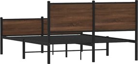 Kovový rám postele bez matrace hnědý dub 150 x 200 cm 3301413