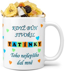 Hrnek Když bůh stvořil tatínky (Náplň hrníčku: Tropická směs)