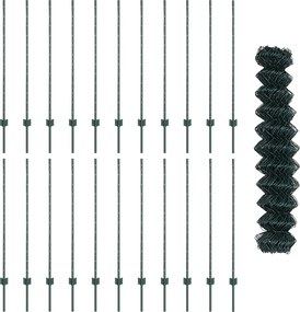 Plot s řetězovým odkazem a sloupkem 25 x 1,2 m Zelená Síťovina 3336253