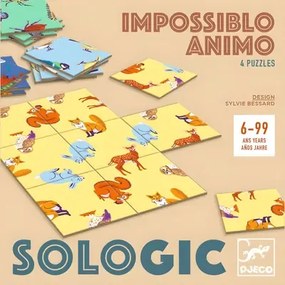DJECO Logická hra Sologic Impossiblo Zvířata / 4 hlavolamy / 9 dílků