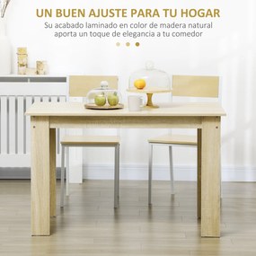 HOMCOM jídelní stůl pro 4-6 osob, obdélníkový, moderní styl, nosnost 50 kg, 120 cm D x 69 cm Š x 75 cm V, dub