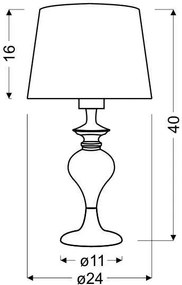 Candellux Stříbrná stolní lampa Gillenia pro žárovku 1x E27