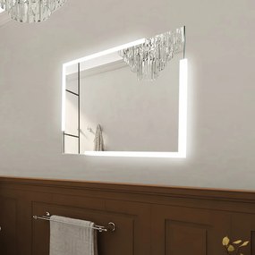 Zrcadlo do koupelny 60x80 s osvětlením v rozích, dva dotykové spínače NIMCO ZP 14002VX