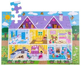 Bigjigs Toys Podlahové puzzle Domeček 48 dílků