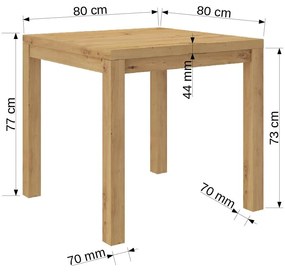 Konferenční stolek OLAF 1 80x80 Hlavní barva: Sonoma