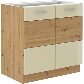 Kuchyňská skříňka Artisan 80 D 2F BB Barva dvířek krém lesk