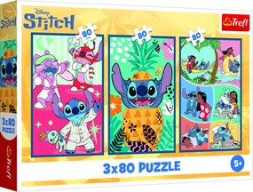 Trefl Puzzle 3x80 Lilo&Stitch - Stitchův svět 18x27,5cm v krabici 29x19x4cm