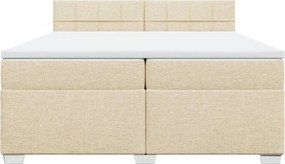 Box spring postel s matrací krémová 200x200 cm textil 3286000