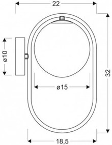 Zlaté nástěnné svítidlo Sagre Art Deco