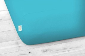 Jersey prostěradlo středně tyrkysové na výšku matrace do 20 cm Velikost: 220 x 200