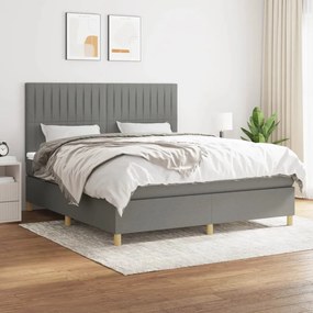 Box spring postel s matrací tmavě šedá 180x200 cm textil,  3142514