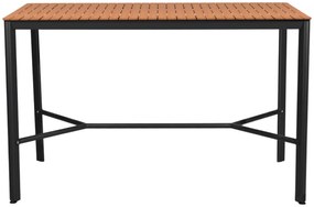 OnaDnes -20% Černý teakový zahradní barový stůl No.102 Mindo 163 x 81,5 cm