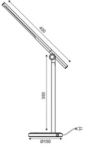 ACA DECOR LED stmívatelná stolní lampička DEGAS 7W/230V/CCT/300Lm/120°/IP20, USB port, černá