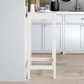 Barový stolek bílý 50 x 50 x 110 cm masivní borové dřevo - Default Title