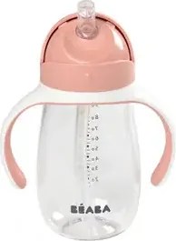 Beaba Hrnek s brčkem 300ml Old Pink