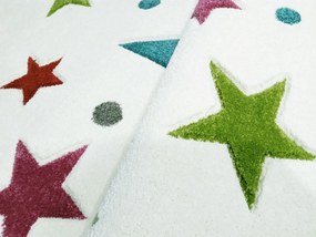Livone Dětský koberec STARS krémová/multicolor 120x180 cm