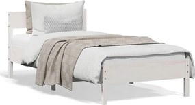 vidaXL Rám postele s čelem voskově 100 x 200 cm masivní borovice [842758] Barva: Bílá