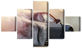 Vícedílný obraz Sportovní Auto V Oblaku Kouře Nedostatek Nedostatek Přírodní plátno 200x120