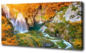 Wallmuralia Foto obraz na plátně Vodopád podzim 100x50