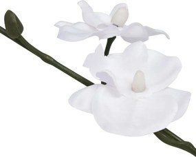 Umělá rostlina orchidej s květináčem 30 cm bílá 244420