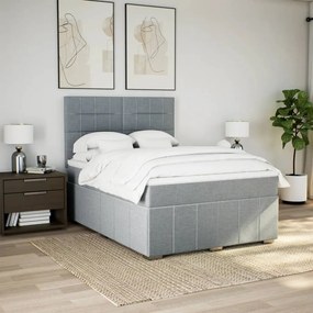 Box spring postel s matrací světle šedá 140 x 190 cm textil 3291663