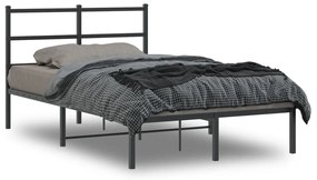 Kovový rám postele s čelem černý 120 x 190 cm