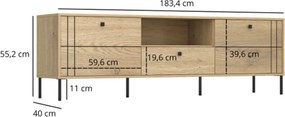 TV stolek 2d1z/180 [03] dub cremona Cross Line