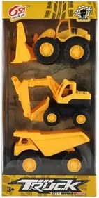 TEDDIES Stavební auta / 3 ks / 12 cm / Plast / Na volný chod
