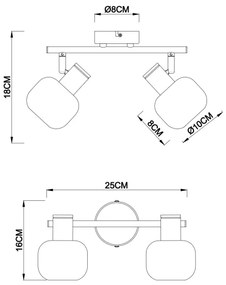 Globo 54303-2 - Bodové svítidlo PALLO 2xE14/40W/230V