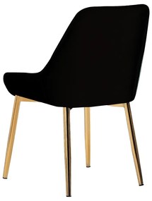 Jídelní židle LUXURY - látka Velvet, zlatý chrom / černá