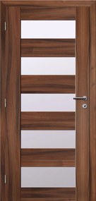 Solodoor Interiérové dveře rámové, 60 L, 650 × 1985 mm, fólie, levé, ořech královský, prosklené