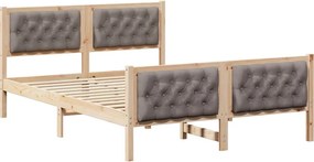 Rám postele s čelo Taupe 140 x 190 cm Masivní borové dřevo 3394296